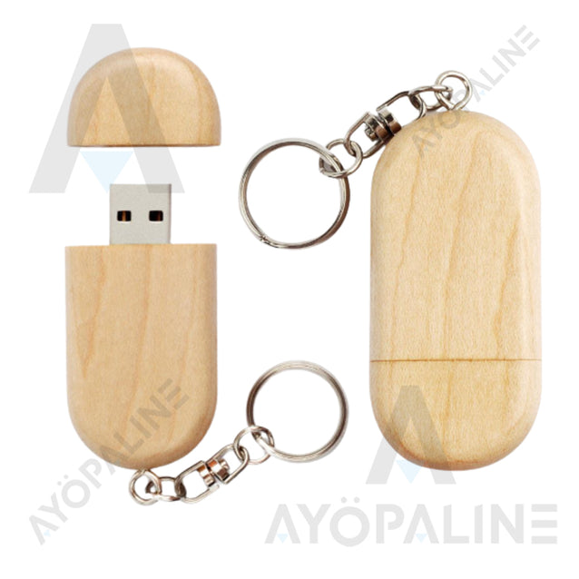 USB OVAL DE MADERA 4GB