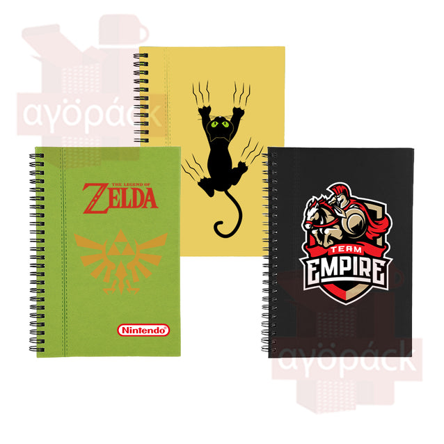 Libreta de poliuretano con espiral metálico y 70 hojas rayadas. SPARTA